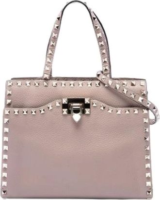 Valentino Pre-owned Studded Satchel - Femme - Pre-owned - Beige - Taille: ONE Size