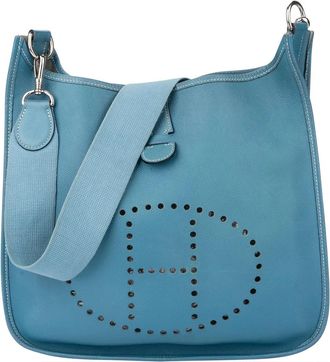 Herm&egrave;s Crossbody Bags - Hermes Bleu Atoll Courchevel Evelyne GM Crossbody - Gr. unisize - in Bunt - f&uuml;r Damen