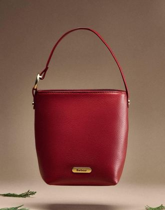 Barbour Cedar Mini-Ledertasche in Rot