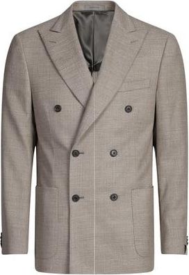 Corneliani Blazer tweed en laine vierge m&eacute;lang&eacute;e