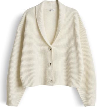OPUS Damen Strickjacke | DUSENA Boxy Strickcardigan mit Schalkragen Light Cotton, L