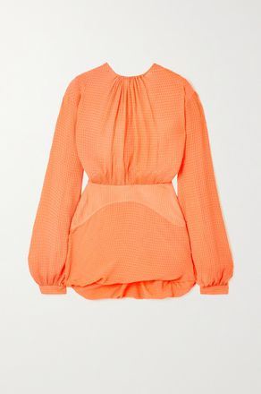 Stella McCartney Amanda Minikleid Aus Seiden-seersucker - Orange