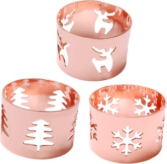 Garneck 3st&uuml;cke Serviettenringe Im Western-Restaurant-Stil Weihnachtlich Gestaltet Ros&eacute;gold Serviettenschnalle Serviettenring Serviettenkreis Aus Hochwertiger