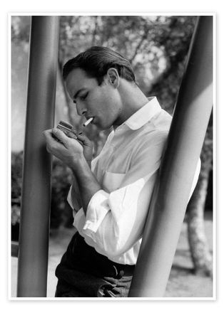 Posterlounge Marlon Brando Poster 30 x 40 cm Schwarz Wandbilder Wanddeko