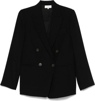 Vince blazer en cr&ecirc;pe &agrave; boutonni&egrave;re crois&eacute;e - Noir