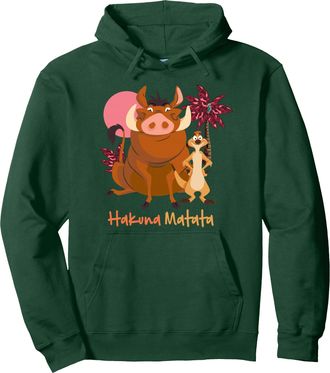 Disney The Lion King Timon & Pumbaa Hakuna Matata Face Front Pullover Hoodie