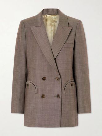 Blaz&eacute; Milano Aile Everyday Doppelreihiger Blazer Aus Einer Woll-mohairmischung - Braun