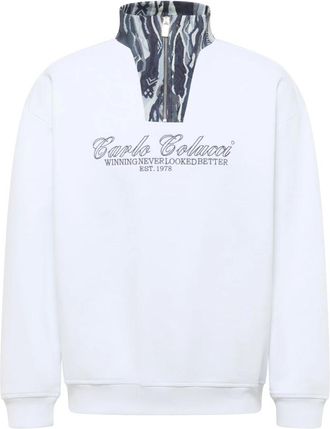 Carlo Colucci Homme, Sweatshirts et sweats &agrave; capuche, Blanc, Taille: 2XL Troyer Match Point
