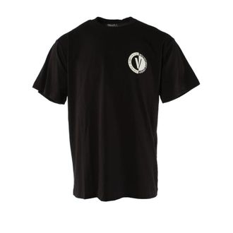 Versace Schwarzes Baumwoll-T-Shirt f&uuml;r M&auml;nner - - Tops - Herren - Schwarzk - S
