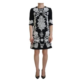 Dolce & Gabbana Elegantes Schwarzes A-Linie Minikleid mit Spitzenbesatz - - Dresses - Damen - Mehrfarbig - M