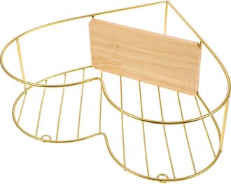 NUOBESTY Nordisches Herzf&ouml;rmiges Wandregal Organizer aus Metall Wandhalterung mit Haken Aufbewahrungsl&ouml;sung f&uuml;r Wohnzimmer K&uuml;che und Schlafzimmer