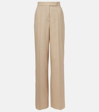 Max Mara Pantalon ample en laine et mohair m&eacute;lang&eacute;s