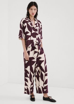 Mango Gerade Printhose ecru - Damen - XXS - MANGO