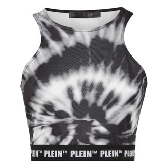 Philipp Plein Tank Crop Top Tie Dye - - Tops - Damen - Schwarzk - L