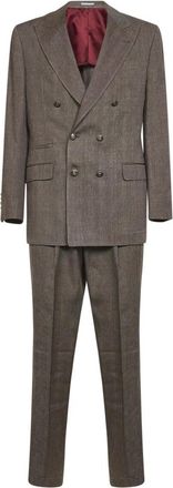 Brunello Cucinelli Homme, Costumes, Brun, Taille: 2XL Chevron Suit