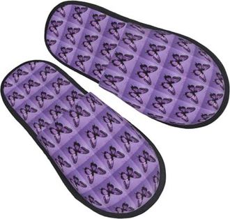 Generic Pantoufles DH&ocirc;tel Papillon Violet Portative Slippers Cozy Chaussons Invit&eacute;s Pour Camping Int&eacute;rieur Homme L