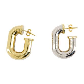 Paco Rabanne Two-Tone Hoop Earrings - Gold
