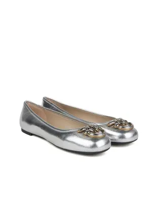 Pinko Womens Ballerinas Silver Footwear - Flats