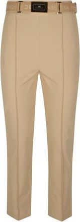 Elisabetta Franchi Femme, Pantalons, Beige, Taille: 40 FR Pantalon Ceintur&eacute;