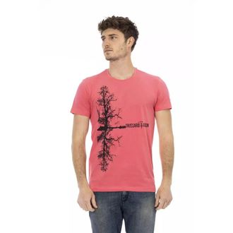 Trussardi Homme, Tops, Rose, Taille: L T-shirt Rose &Eacute;l&eacute;gant &agrave; Manches Courtes
