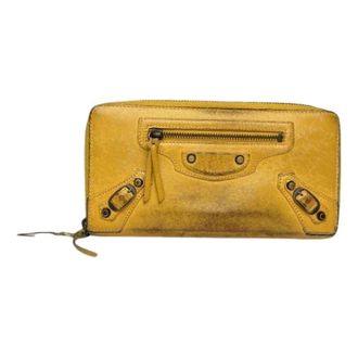 Balenciaga Portefeuille en cuir Pre-owned - Femme - Pre-owned - Jaune - Taille: ONE Size
