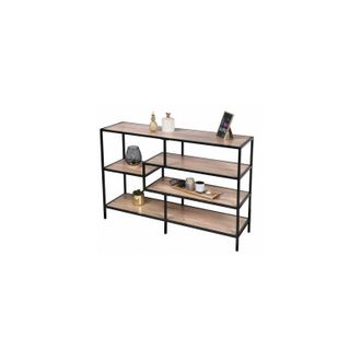 Wadiga Etag&egrave;re 4 niveaux 114x33x78 cm d&eacute;cor naturel et noir - ENORA
