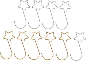 BESPORTBLE 40 St&uuml;ck Metall Weihnachtsbaum Haken mit F&uuml;nfzackigem Stern Design Silber und Gold Ornamentaufh&auml;nger f&uuml;r Christbaumschmuck und Dekoration