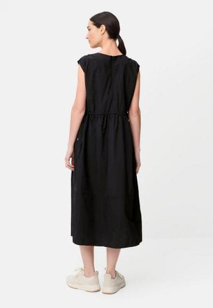 Camel Active Maxikleid mit Tunnelzug Kurzarm Markenlogo