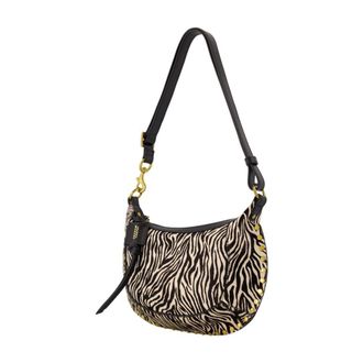 Isabel Marant Oskan Moon Calfskin Leather Shoulder Bag - Black