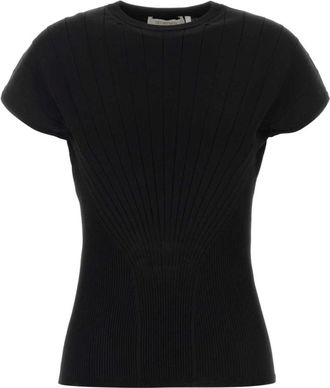 Sportmax Femme, Tops, Noir, Taille: 42 FR Pull en maille c&ocirc;tel&eacute;e Samba