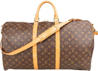 Louis Vuitton Crossbody Bags - Louis Vuitton Canvas Monogram Keepall 55 Bandoulie - Gr. unisize - in Braun - f&uuml;r Damen