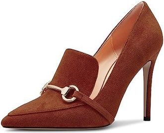 Castamere Femmes Haut High Aiguille Talon Heel Pointu Bout Slip-on Escarpins Mariage Bureau 10 CM Heels Marron Foncé 41 EU