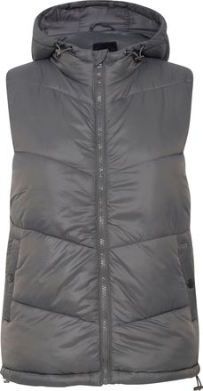 Oxmo OXTabita Damen Weste Steppweste Outdoor Weste mit hochabschließendem Kragen gefüttert, Größe:XL, Farbe:Pewter (185203)