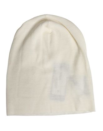 Dolce & Gabbana Mens Wool-Blend Knitted Beanie Beige Nylon