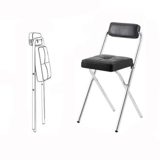 Generic Moderner Barhocker aus Leder - Faltbarer K&uuml;chenhochstuhl, gepolsterter tragbarer Barhocker, hoher Barhocker f&uuml;r Erwachsene