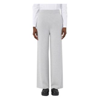 Max Mara Hellgraue Hose aus Schurwolle mit elastischem Bund - - Trousers - Damen - Grau - XS