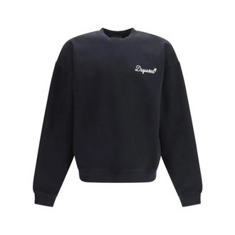 Dsquared2 Baumwoll-Sweatshirt mit Rundhalsausschnitt und Rippb&uuml;ndchen - - Sweatshirts & Hoodies - Herren - Schwarzk - L