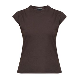 Tom Ford Baumwoll-T-Shirt - - Tops - Damen - Braun - 2XS