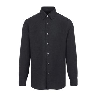 Brioni Hidden Shirt - - Shirts - Herren - Grau - M