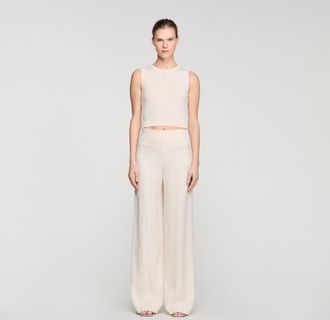 Sandro Pantalon &agrave; rayures