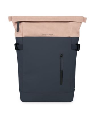 Kapten & Son Rucksack Aarhus Navy Blush 14 L | Rucksack Damen & Herren Blau | Rolltop mit 14 Laptopfach | Backpack ideal für Reisen, City, Uni, Arbeit | wasserabwe
