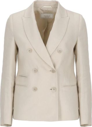 PESERICO Femme, Vestes, Beige, Taille: 38 FR Blazer Crois&eacute;