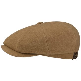 Stetson Hatteras Schirmm&uuml;tze Damen Herren Flat Cap mit Wolle Kaschmir Herbst Winter Flanelfutter Camel 59 cm
