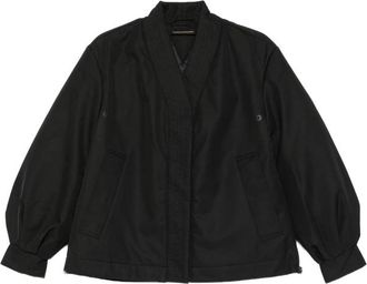 Macron Balloon-sleeve V-neck Oversized Jacket