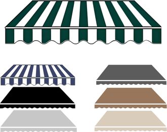 Generic Einziehbar Markisenbespannung Markisenstoff Mit Volant 2.0m 2.5m 3.0m 3.6m 4m 5m, Ersatzstoff für Terrassenmarkise für Balkon, Markisenstoff Wasserdic