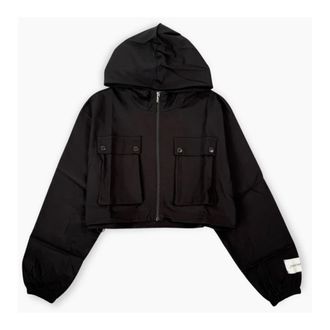 Hinnominate Hinnominate, Femme, Vestes, Noir, Taille: 44 FR Cropped Hooded Jacket