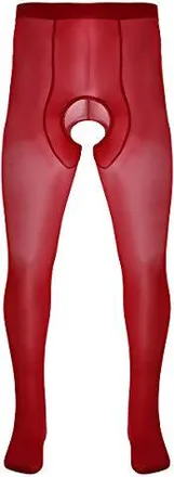 TiaoBug Oyolan Collant Homme Sexy Ouvert Lingerie Transparente Elastique Legging Erotique String Dentelle Bas Stocking sous-vêtement de Nuit Bas de Pyjama Typ