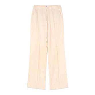 Oltre Weite Leinenmischhose - - Trousers - Damen - Beige - XS