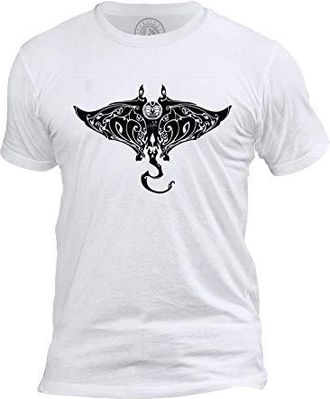 Fabulous T-Shirt Homme Col Rond Raie Manta Maori Tatouage Nouvelle-Zelande Art