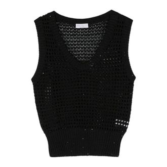 Brunello Cucinelli Damen, Strickwaren, Schwarzk, LGr&ouml;&szlig;e